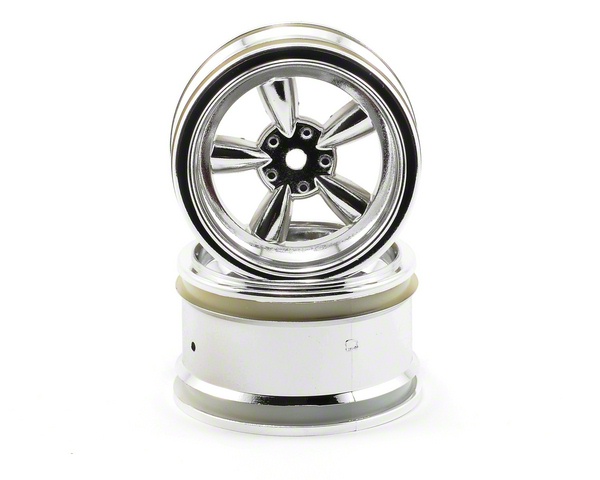 GoRC Canada. HPI #3822 - VINTAGE 5 SPOKE WHEEL 31mm SHINY CHROME 6mm OFFSET